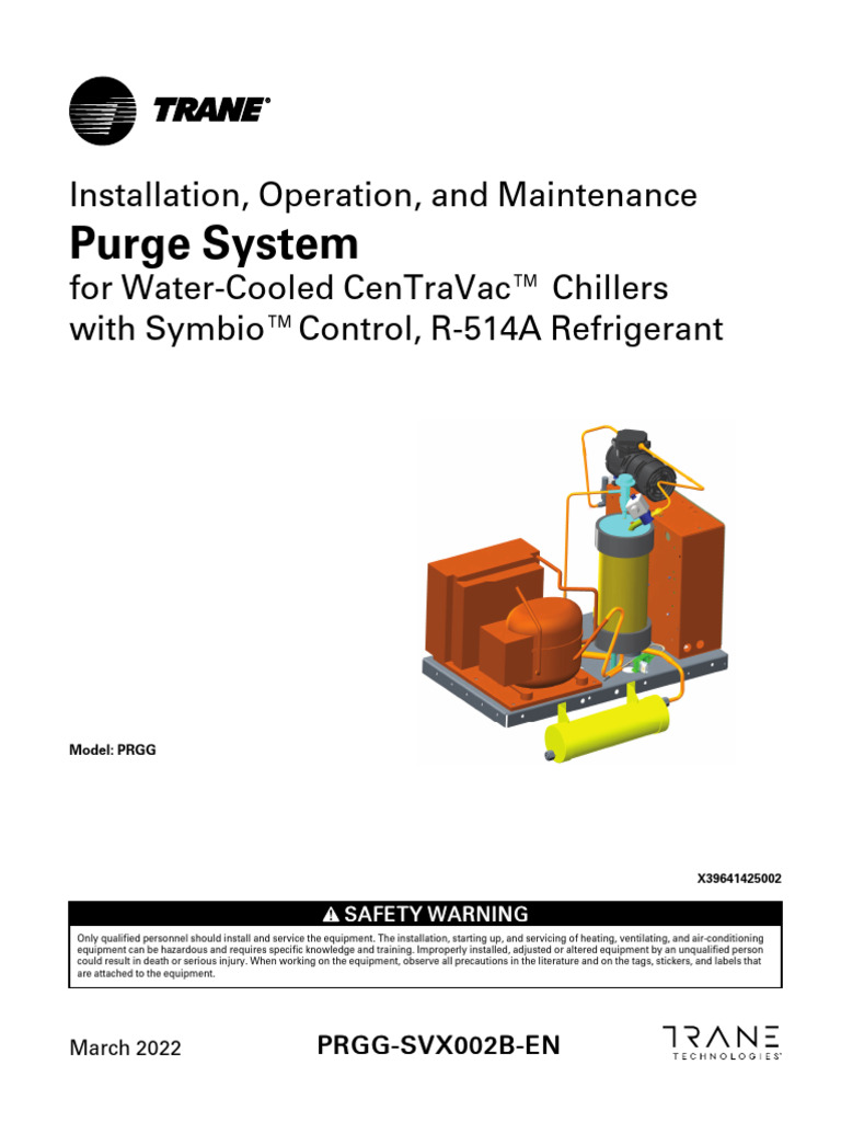 Trane PRGG Purge Unit Operation Guide | PDF | Chlorofluorocarbon ...