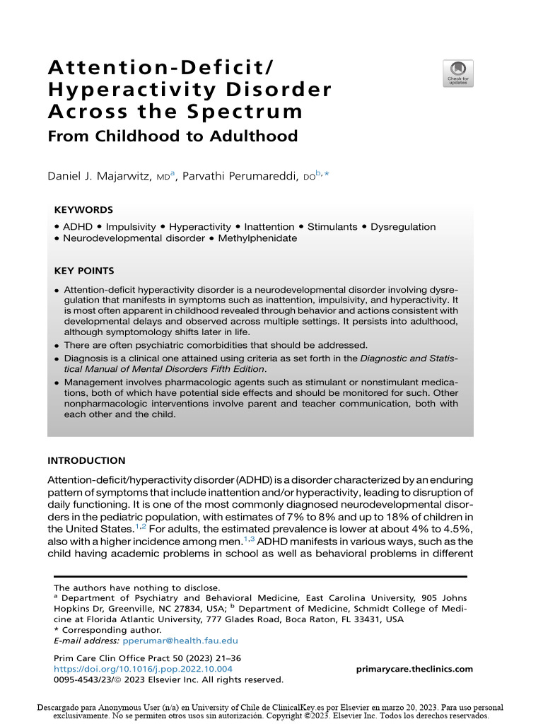 ADHD: From Childhood to Adulthood | PDF | Attention Deficit ...