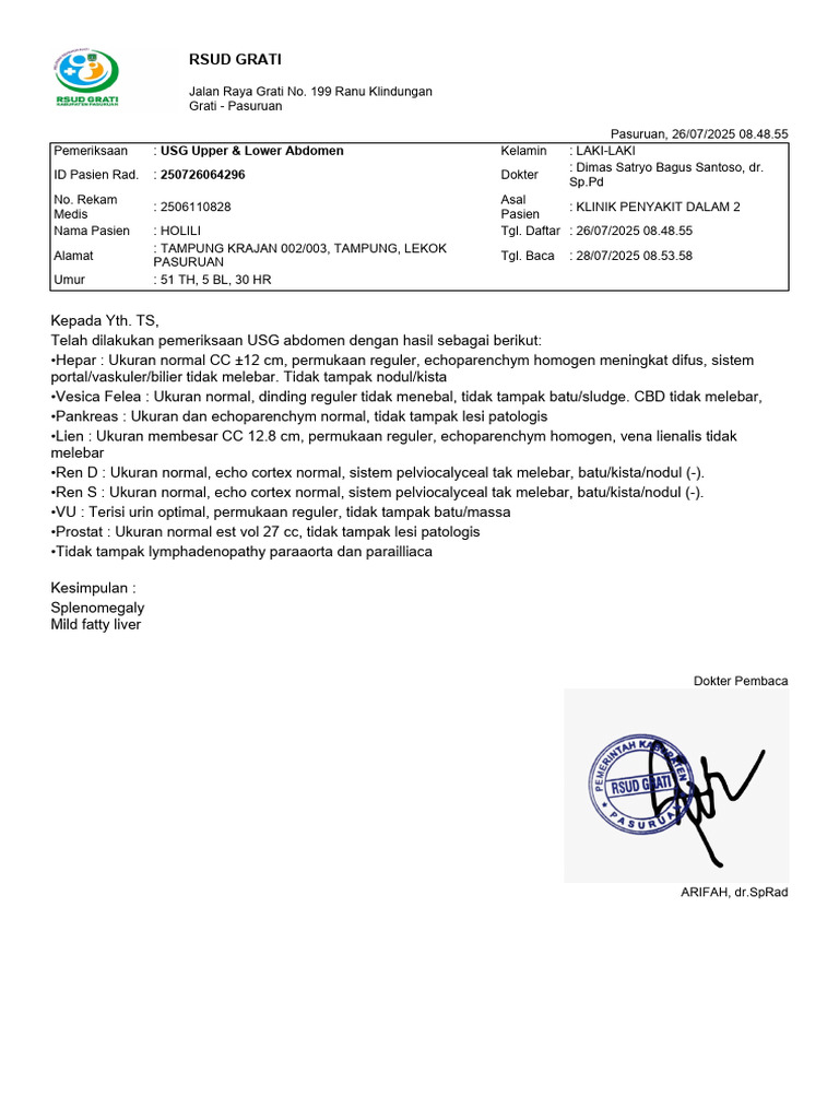 Holili Bacaan Usg | PDF