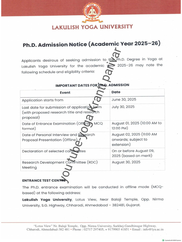 PHD Notification 2025 | PDF