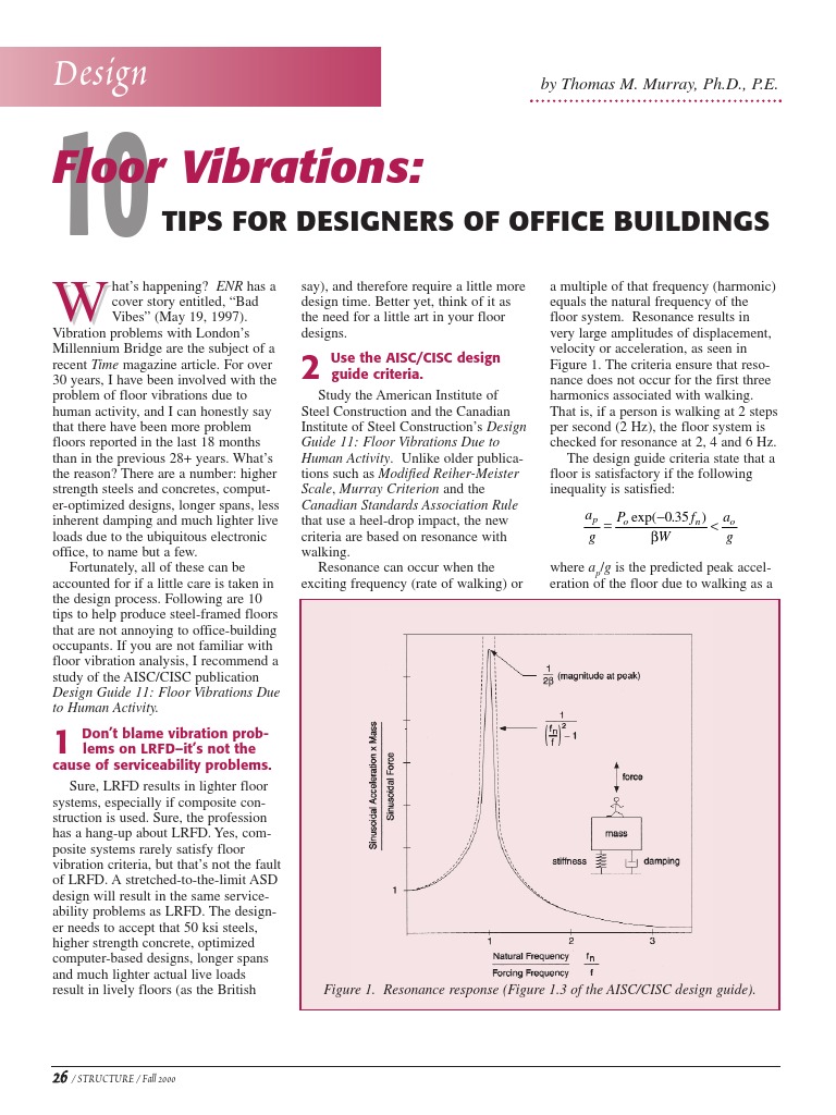 Tips - For - Designers AISC Design Guide Vibration | PDF | Resonance ...