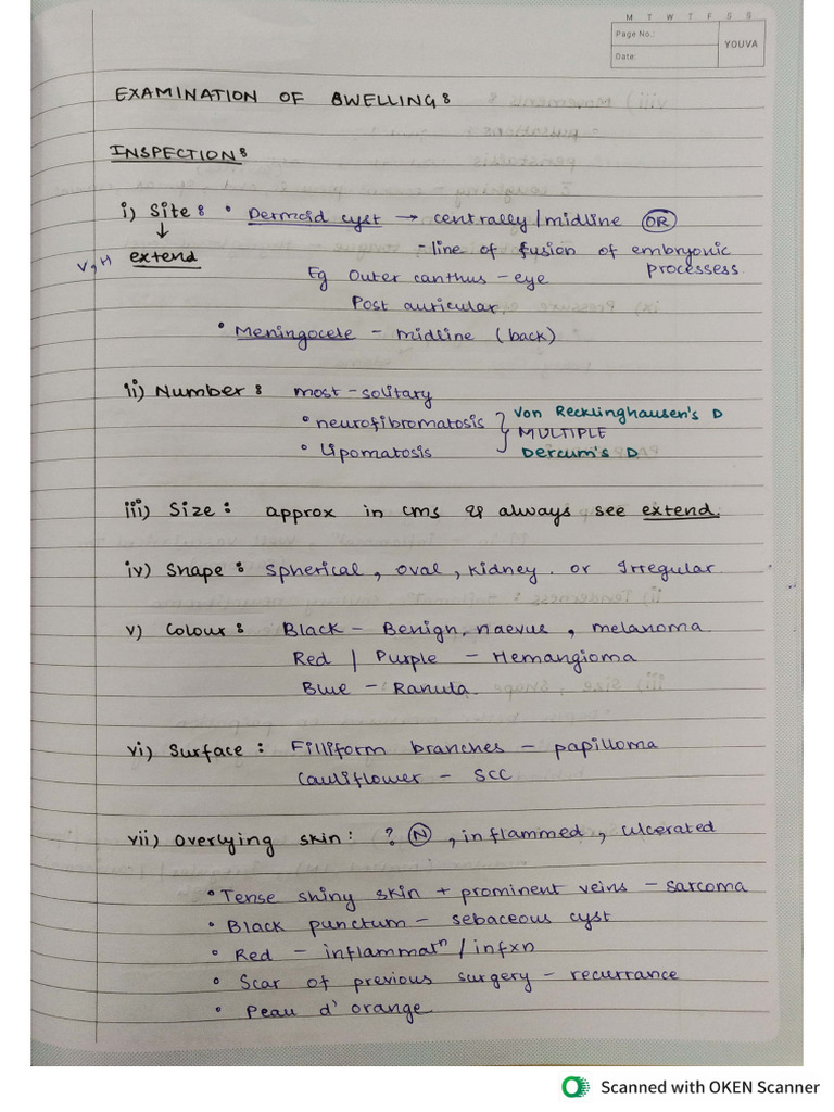 Examination of Swelling | PDF