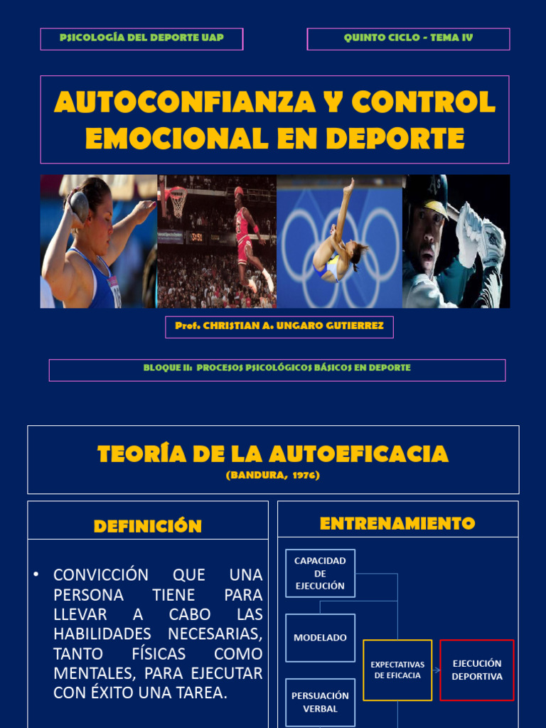 Autoconfianza y Control Emocional en Deporte | PDF | Las emociones ...