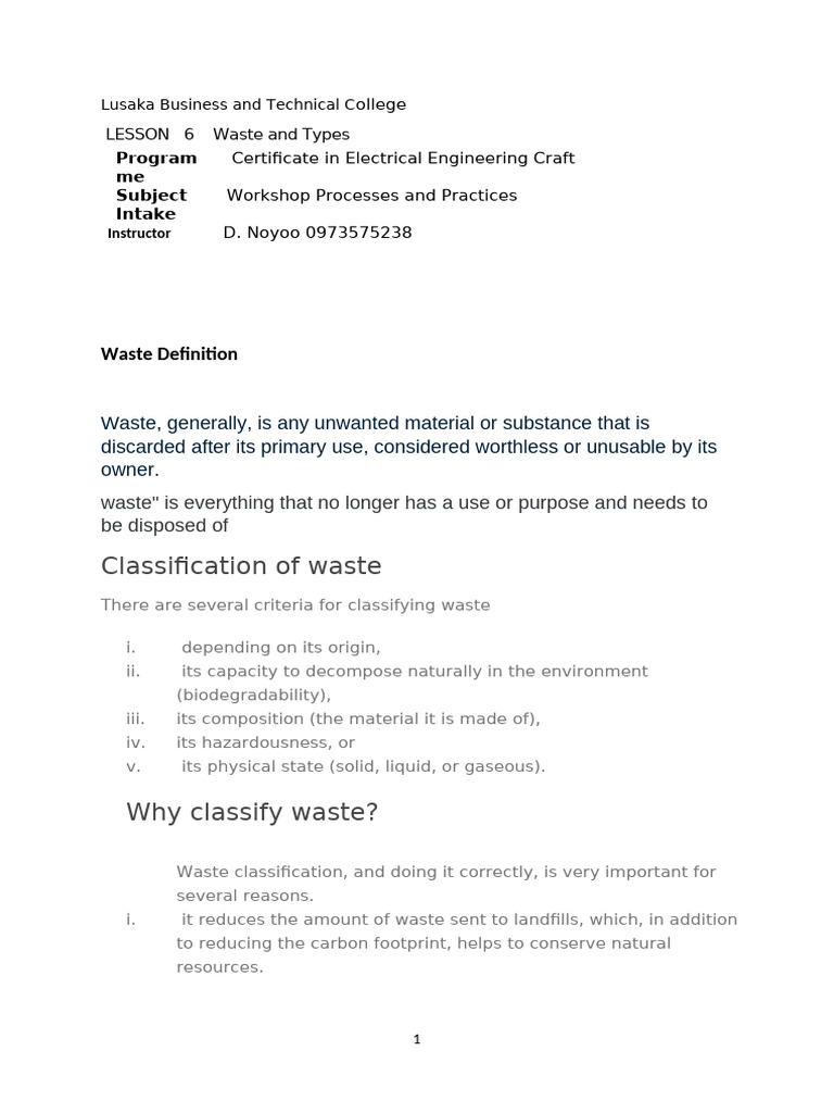 Types of Waste and Their Impact | PDF | Waste | Recycling