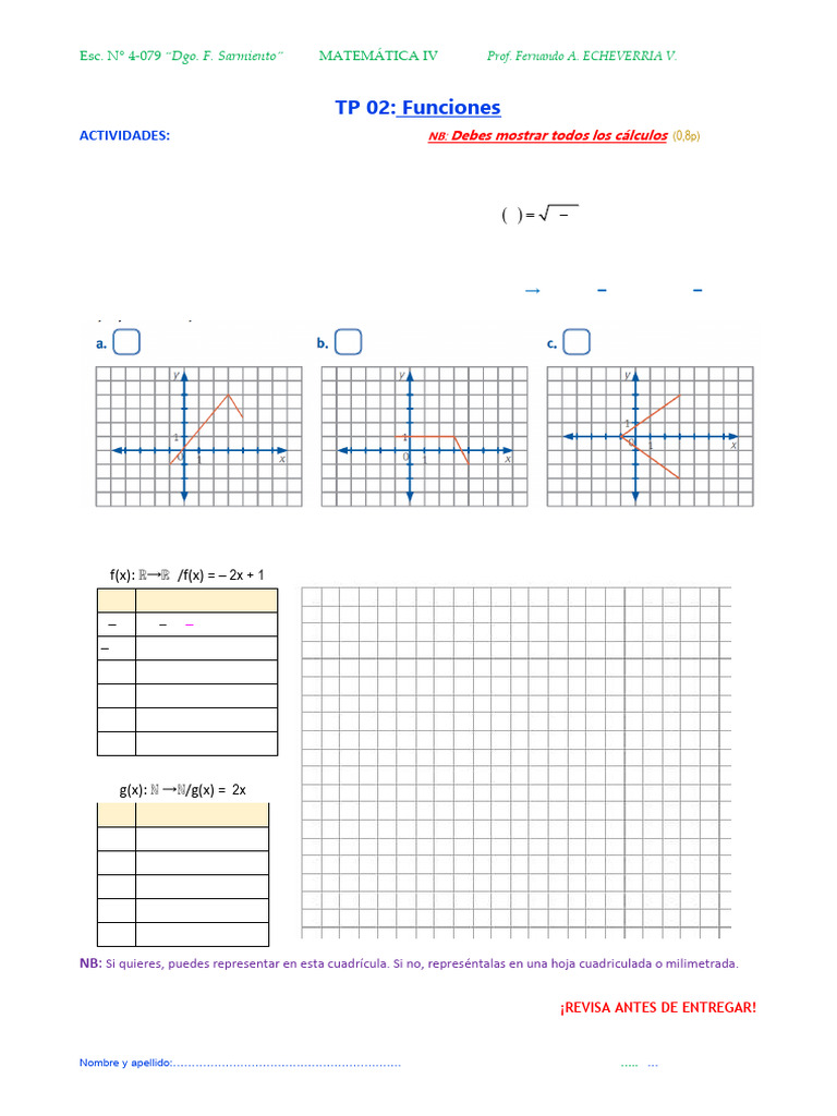 TP 02 Matem 4to 3ra Función 2022 | PDF