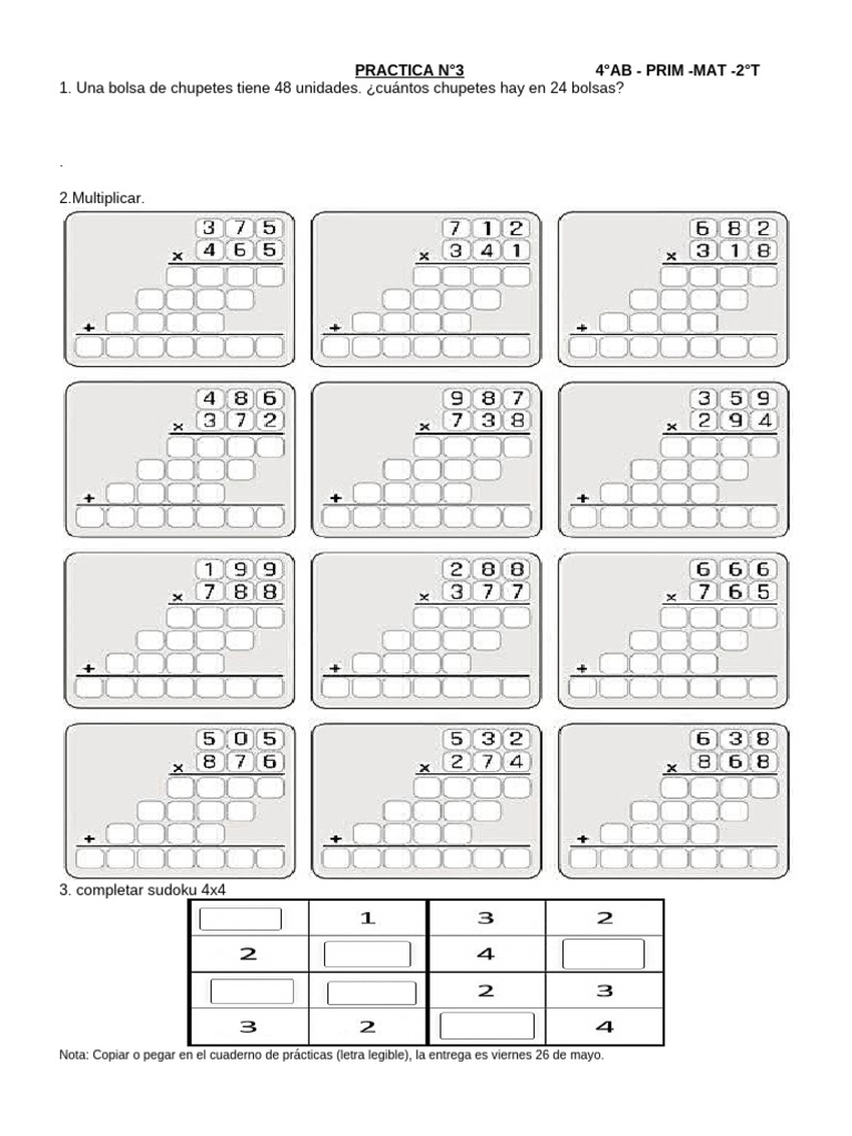 Practica N°3 - 4°ab-Prim-2°t | PDF