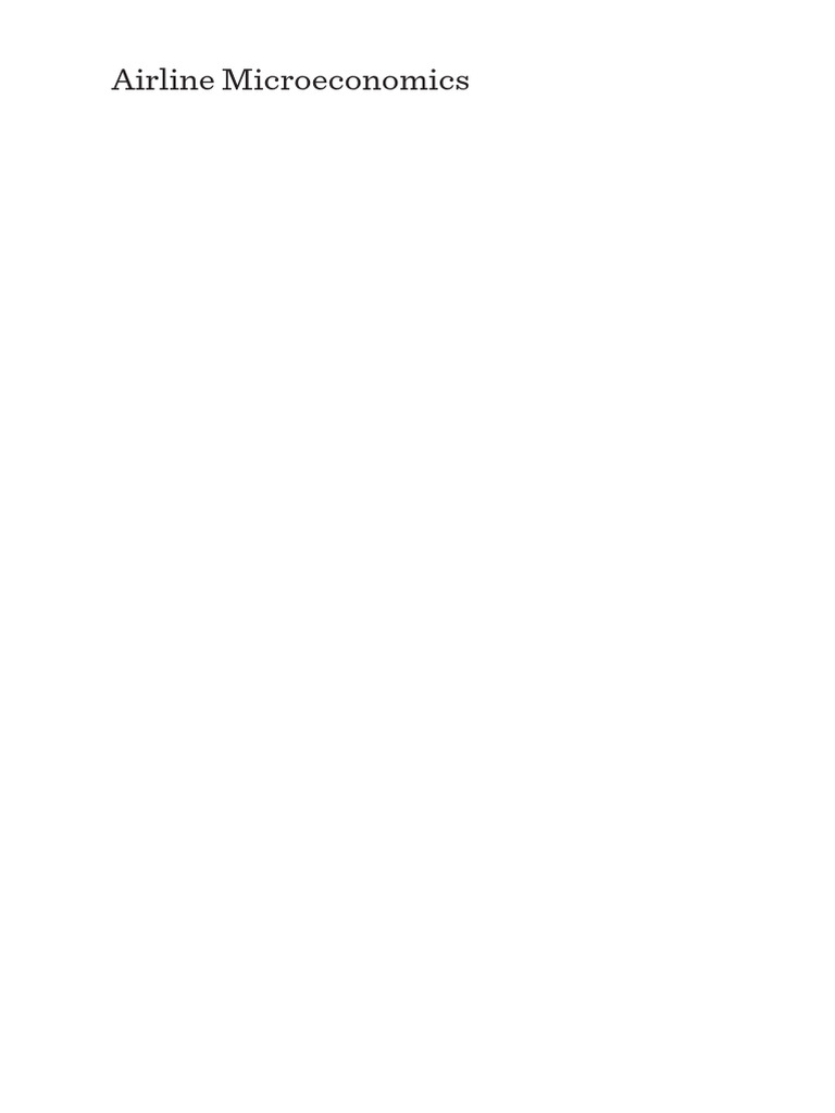 Airline Microeconomics | PDF | Demand | Elasticity (Economics)