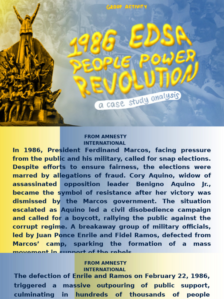 EDSA Revolution: Unity Against Tyranny | PDF | Corazon Aquino | Forms ...