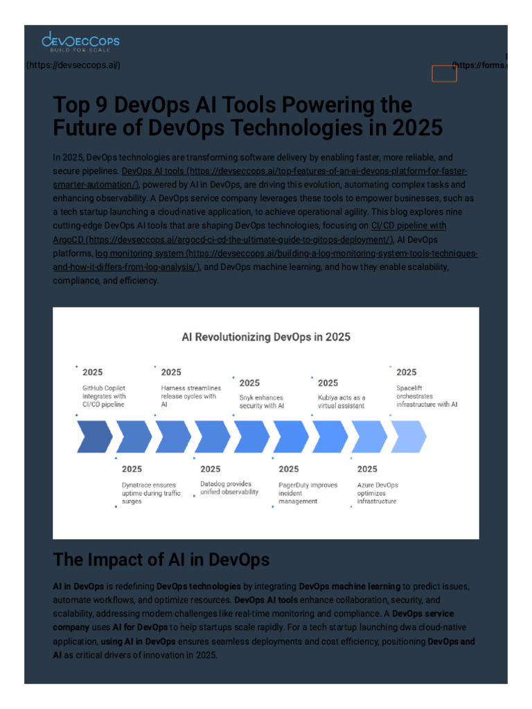 Top 9 DevOps AI Tools Powering the Future of DevOps Technologies in 2025 - Devseccops | PDF ...