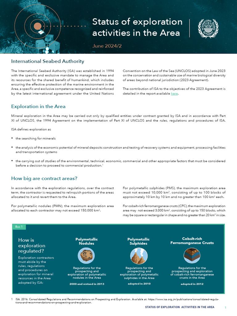 ISA Status of Exploration Activities June 2024 | PDF | United Nations ...