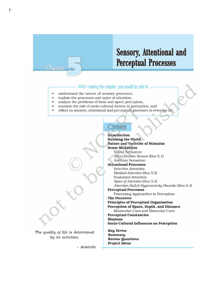 Sensory, Attentional and Perceptual Processes | PDF