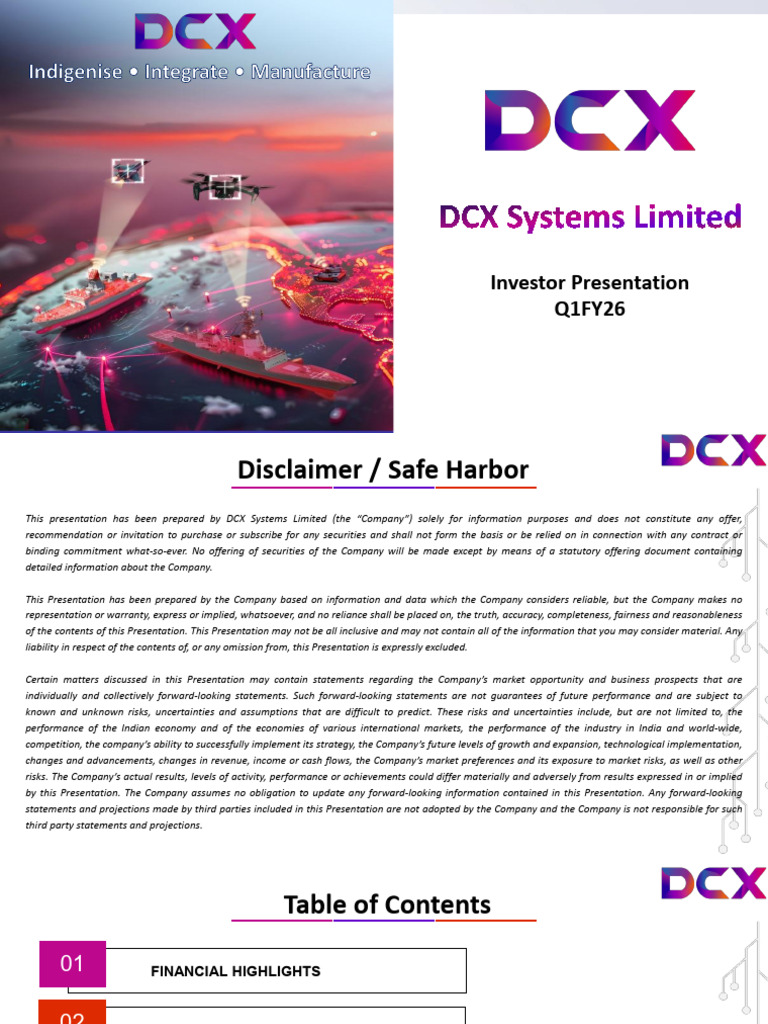 Investor Presentation Q1 FY 2025 26 | PDF | Expense | Working Capital