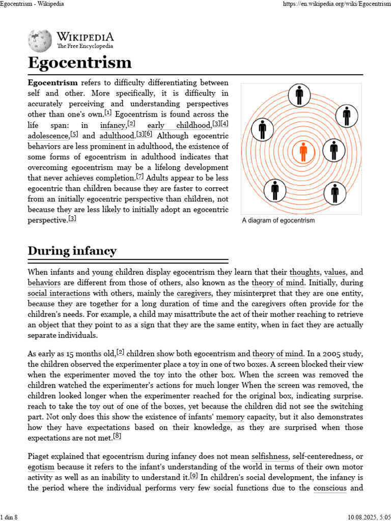Egocentrism - Wikipedia | PDF | Child Development | Developmental ...