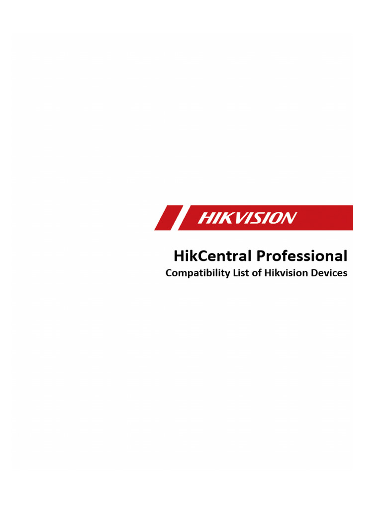 HikCentral Professional_Compatibility List of Hikvision Products_V2.4 ...