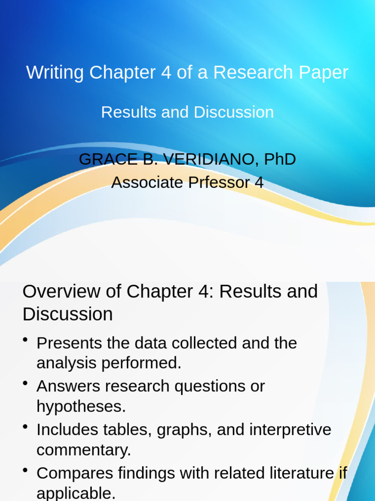 Writing Chapter 4: Results & Discussion | PDF