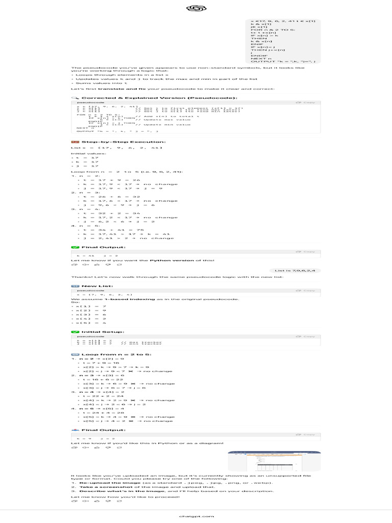 Pseudocode Logic Breakdown | PDF