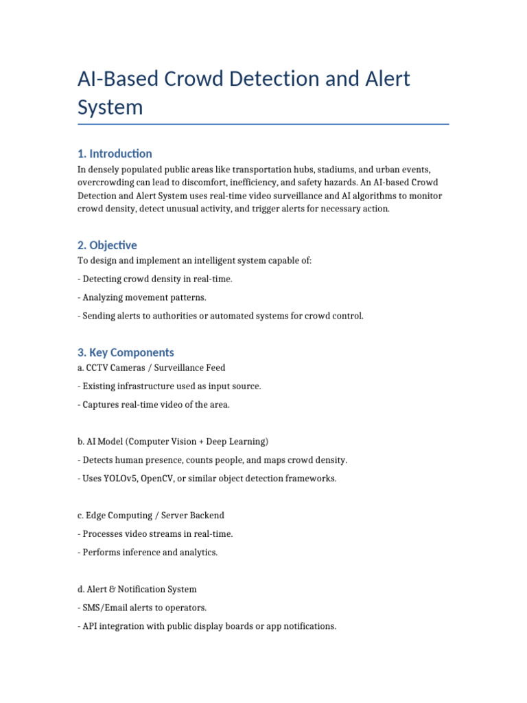 AI Based Crowd Detection Alert System | PDF | Artificial Intelligence | Intelligence (AI ...