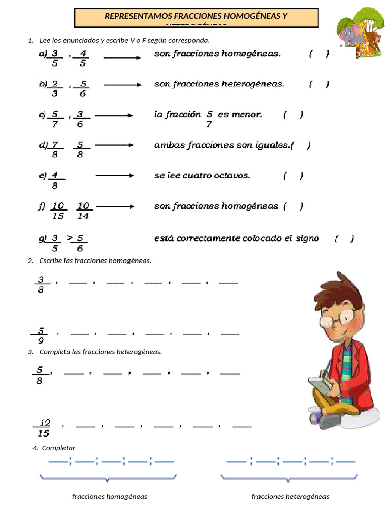Fracciones Homogéneas y Heterogéneas | PDF