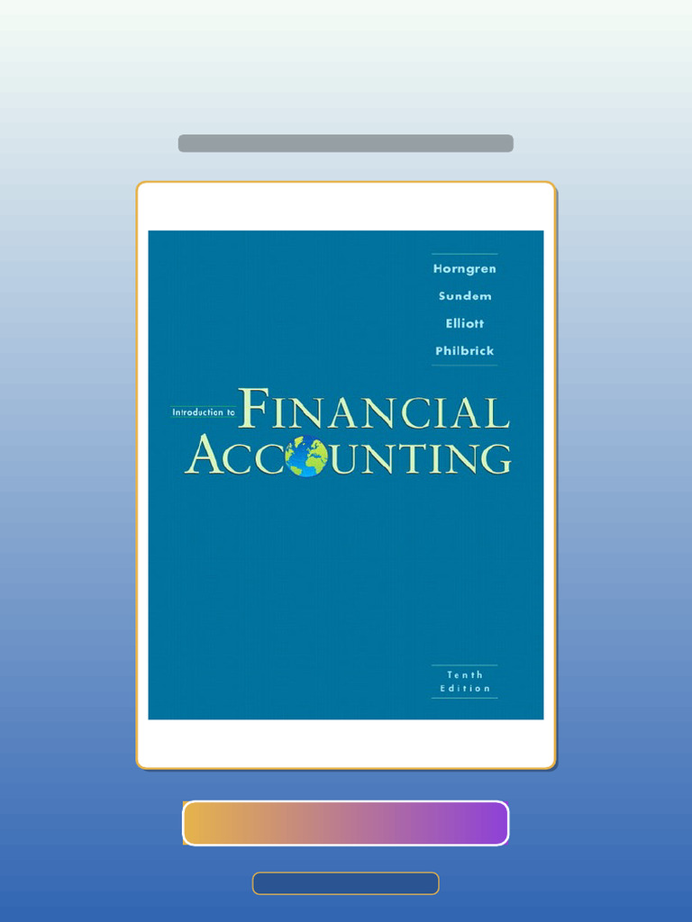 Introduction To Financial Accounting 10th Edition by Horngren Ebook and ...