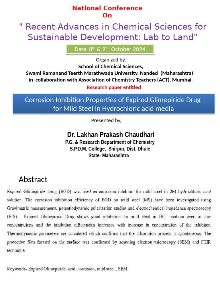 Presentation SRTM Nanded CONFEENCE 08102024 | PDF | Adsorption ...