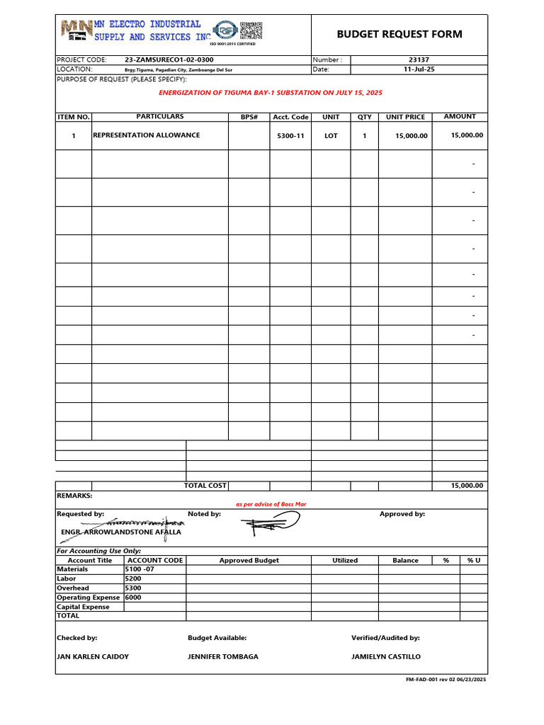 BRF#23137-ZAM1 Represenation Signed | PDF | Business Economics | Business