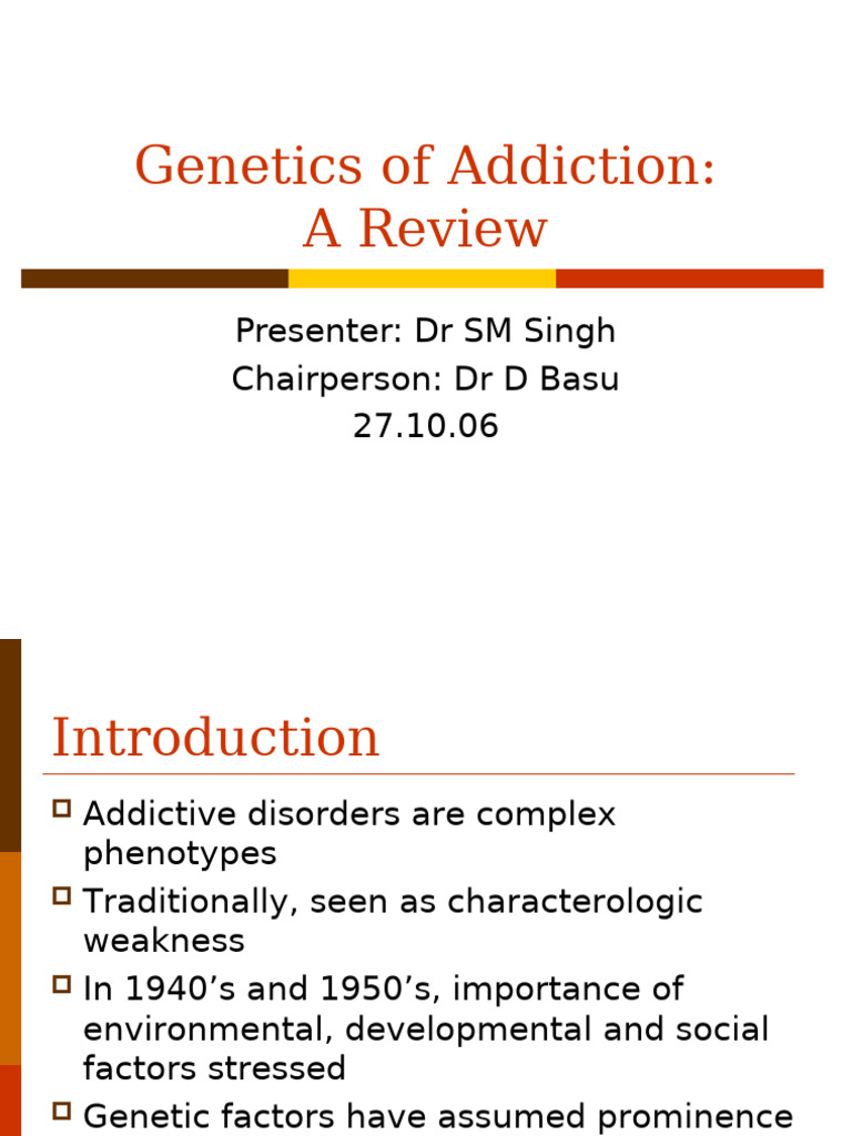 Genetics of Addiction: Key Insights | PDF | Alcoholism | Reward System
