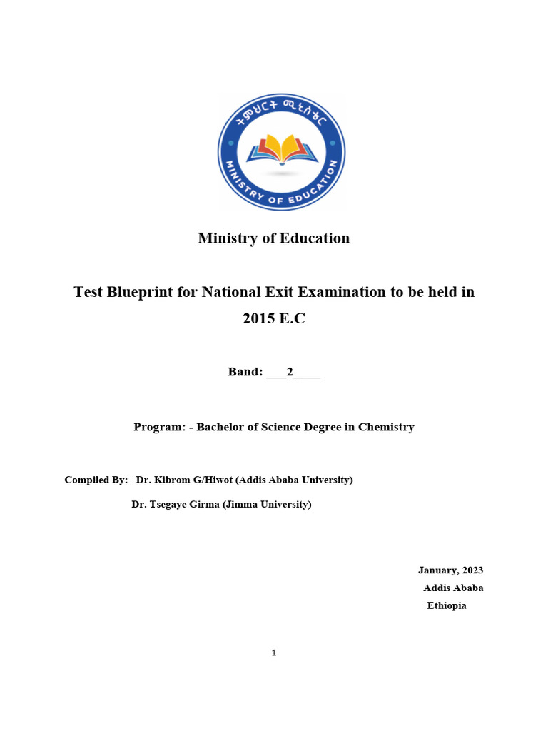 Chemistry BSC, Blueprint | PDF | Educational Assessment | Chemistry