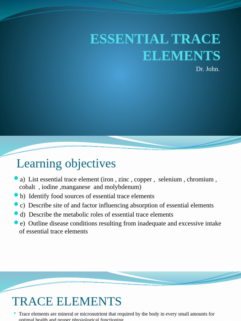 06.essential Trace Elements | PDF | Metabolism | Zinc