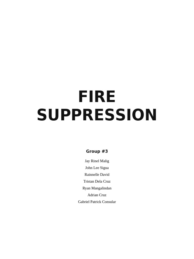 Fire Supression | PDF