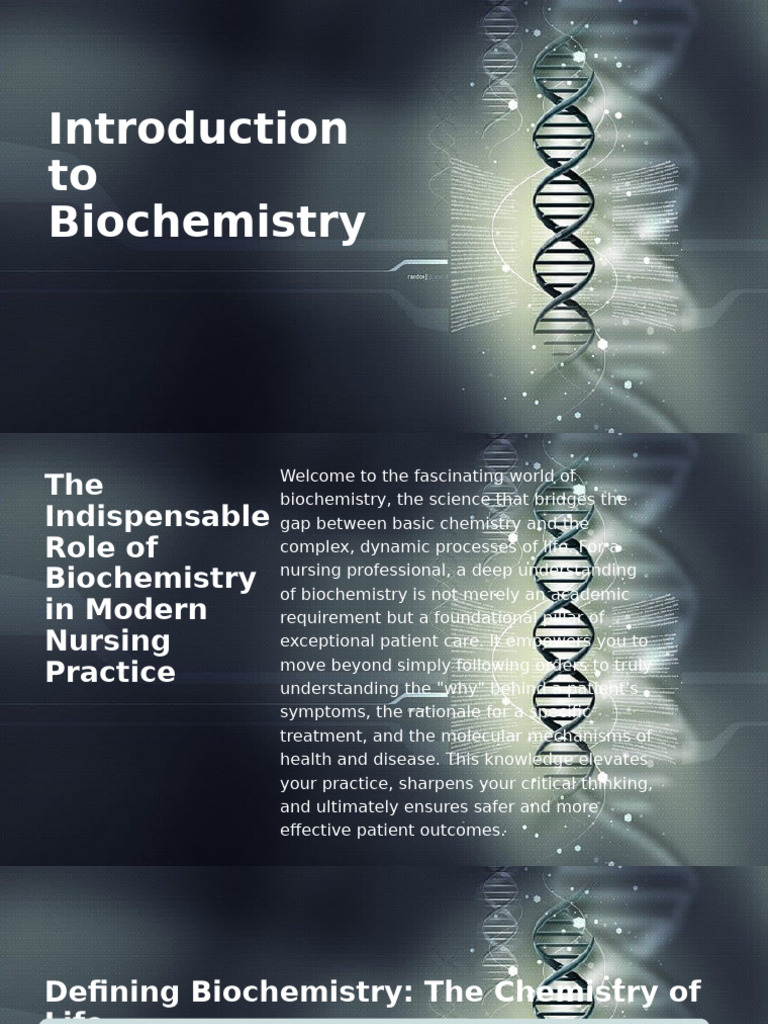 Introduction To Biochemistry | PDF | Biochemistry | Chemistry