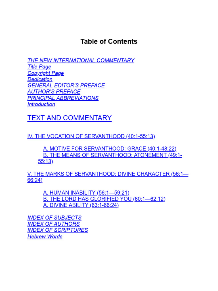 Isaiah 40-66 Commentary Overview | PDF | Bible | Exegesis