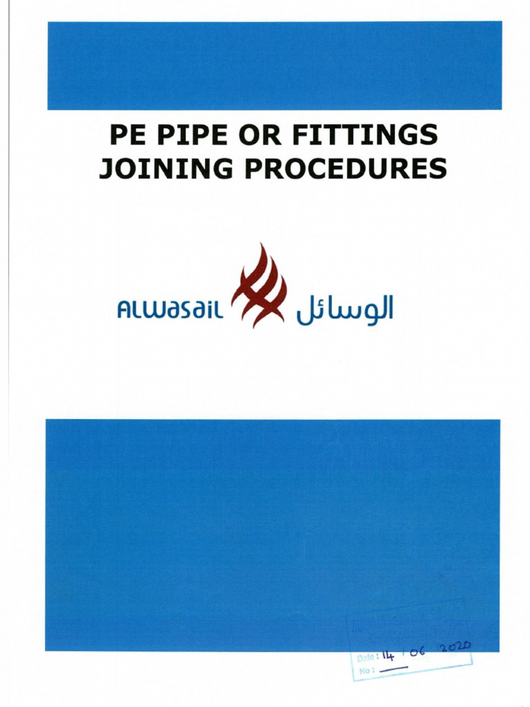 Pe Pipe Joining Procedure - Alwasail | PDF