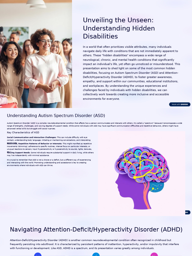 Unveiling The Unseen Understanding Hidden Disabilities | PDF | Attention Deficit Hyperactivity ...