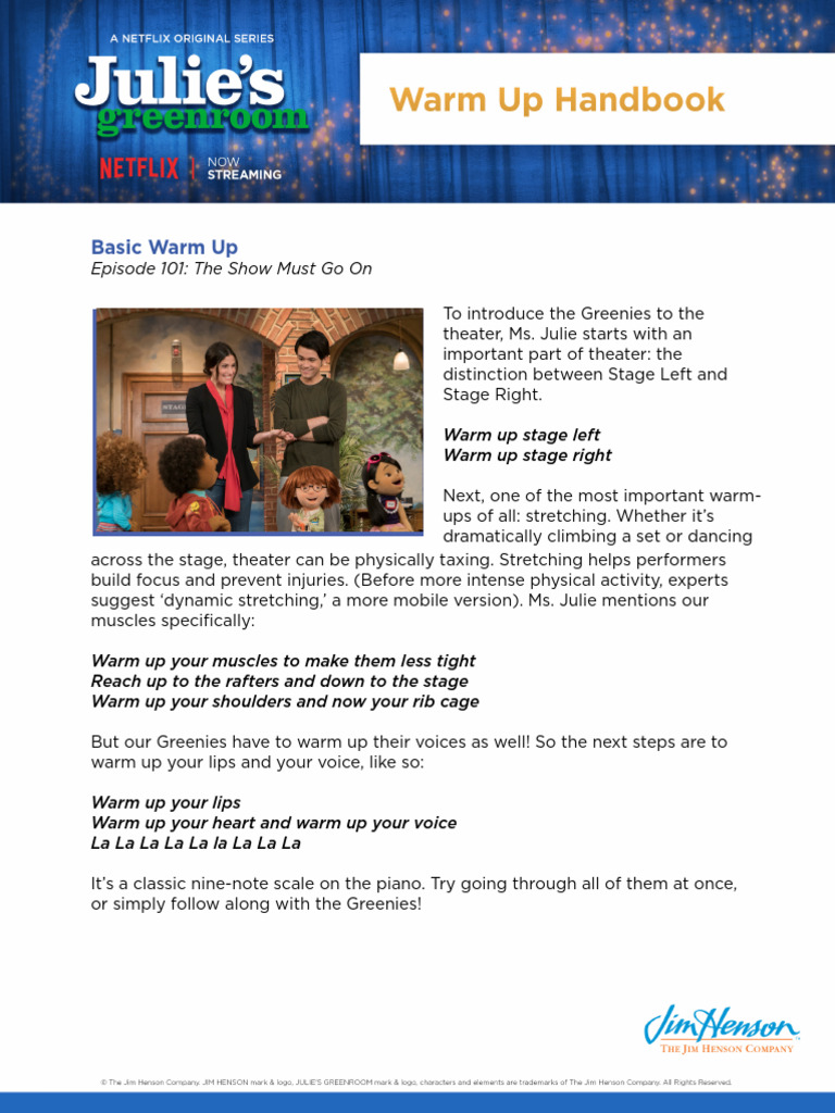 Theater Warm-Up Activities for Kids | PDF | Foot | Scarf