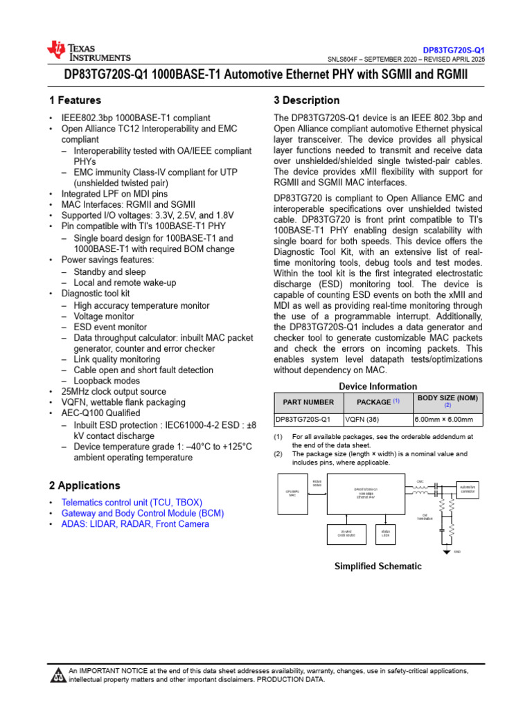 (TI) Ethernet PHY Loopback Modes | PDF | Electrostatic Discharge | Computer Engineering