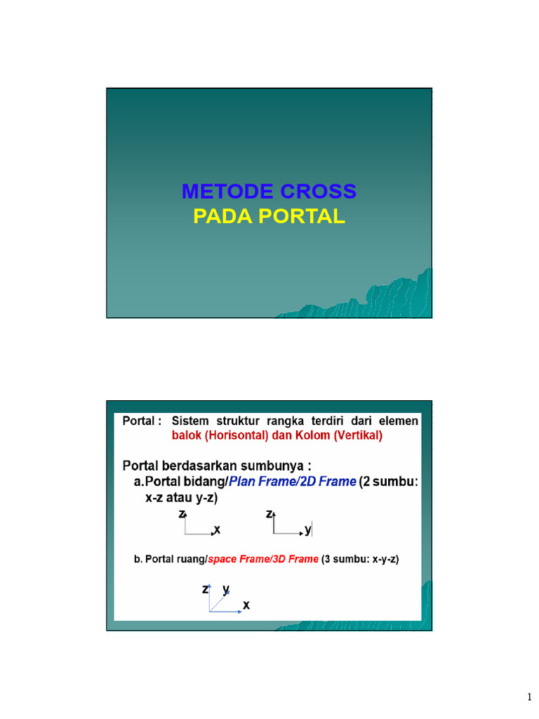 Metode Cross pada Portal Pergooyagan | PDF