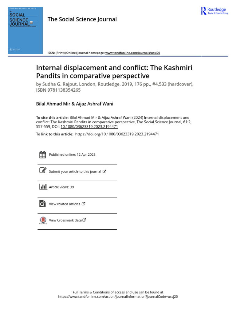 Kashmiri Pandits: Internal Displacement Insights | PDF | Internally ...