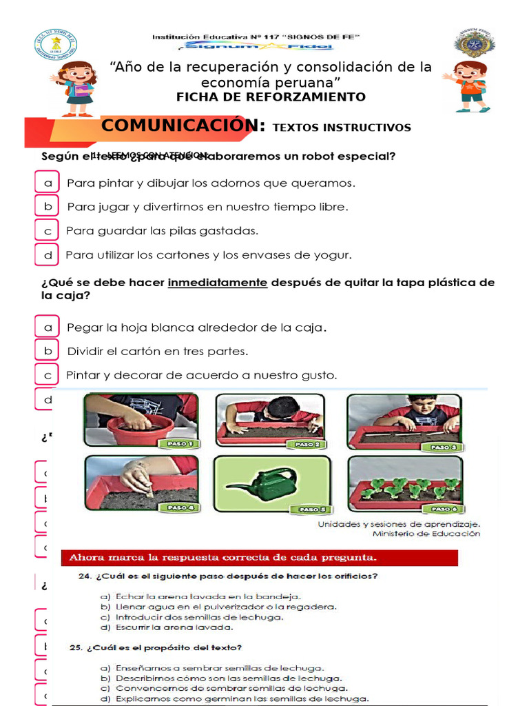 Ficha de Refuerzo Instructivos - Mary | PDF