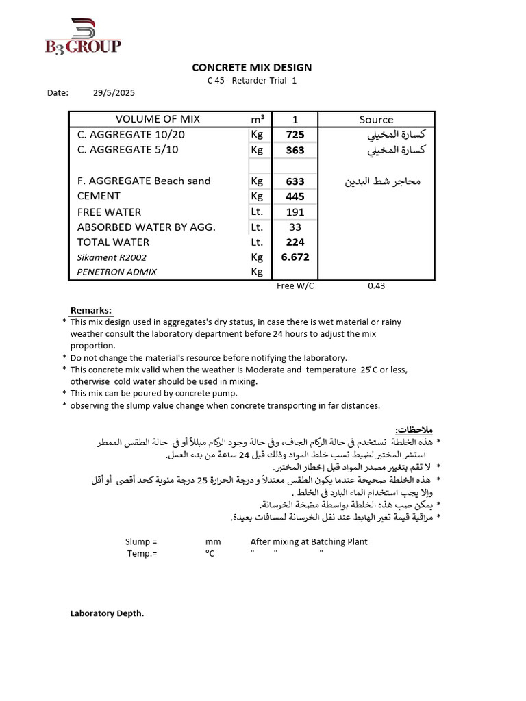 C45 Concrete Mix Design Specifications | PDF | Concrete | Building ...