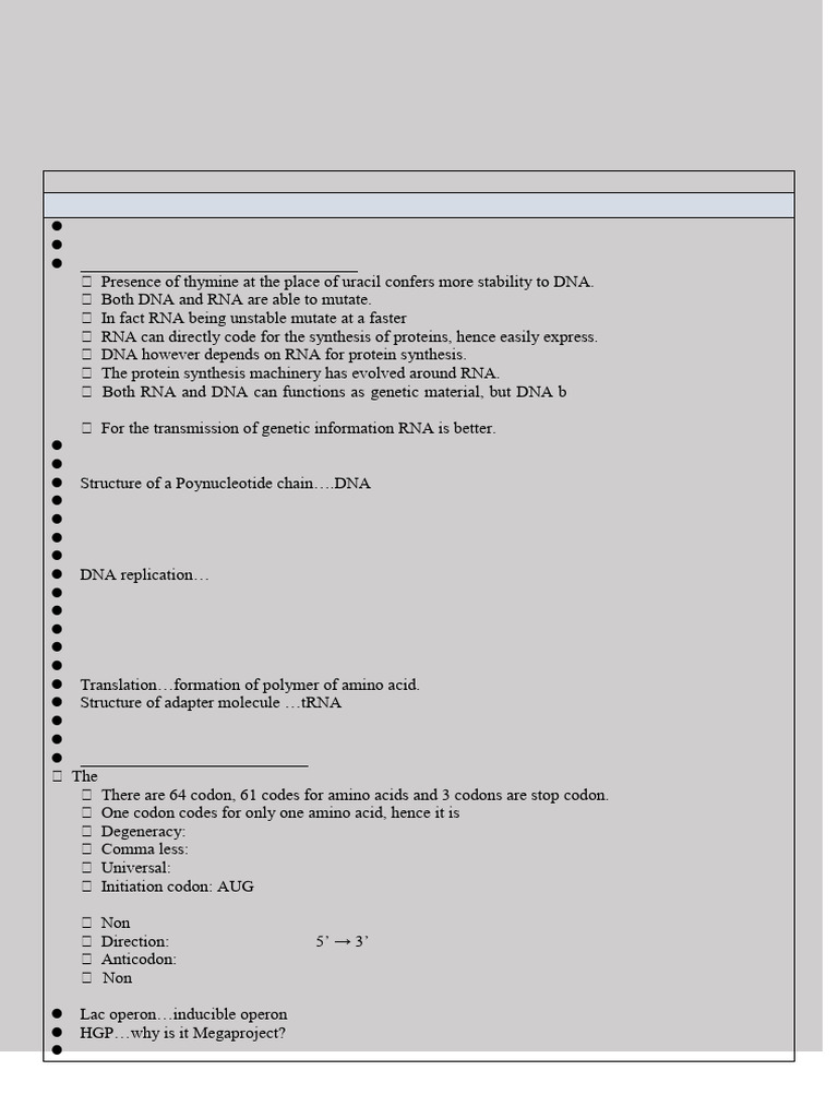 Molecular Basis of Inheritance - XII | PDF | Genetic Code | Translation ...