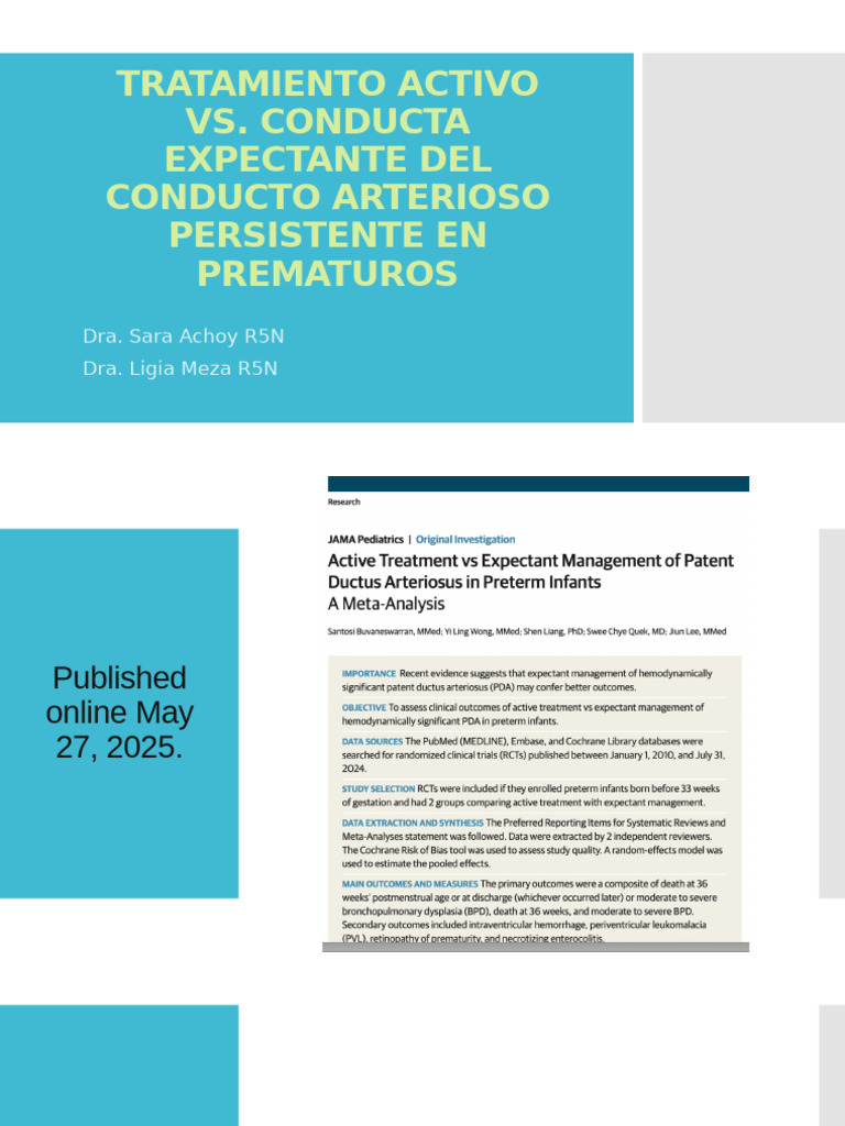 Conducta Expectante en CAP en Prematuros | PDF | Parto prematuro ...