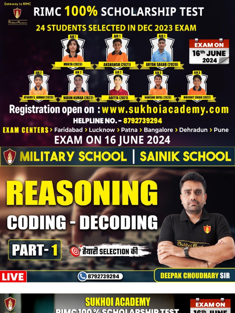 15th Jun Coding Decoding Part 1 YT Class-1 (1) - 31231026 | PDF | Chess | Chess Theory