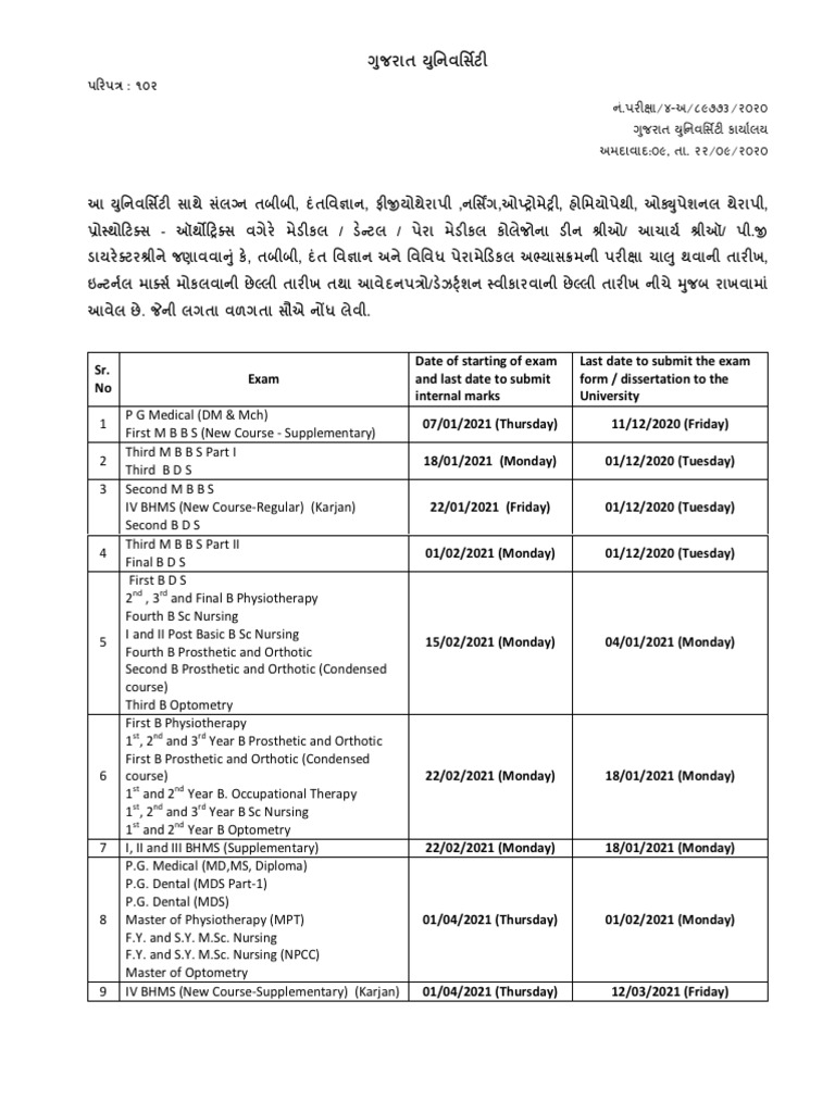 Medical para Medical Exam Dates Circular January April 2021 | PDF