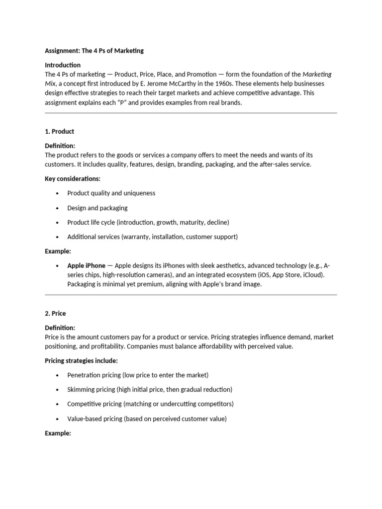 Understanding the 4 Ps of Marketing | PDF | Marketing | Pricing
