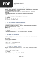 IGCSE Stoichiometry Study Guide | PDF | Molecules | Stoichiometry
