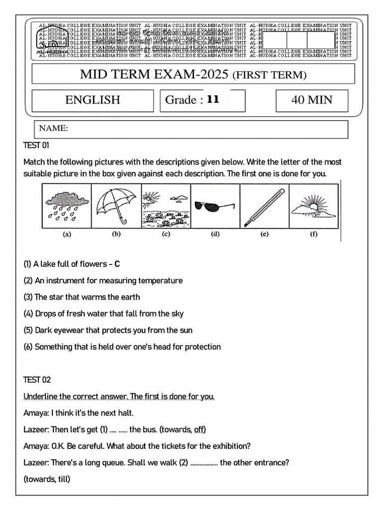Grade 11 Midterm | PDF
