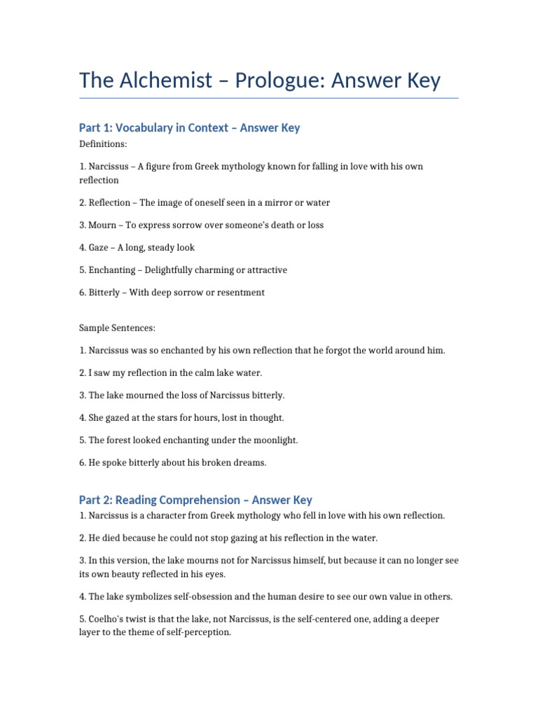 Prologue Analysis of The Alchemist | PDF