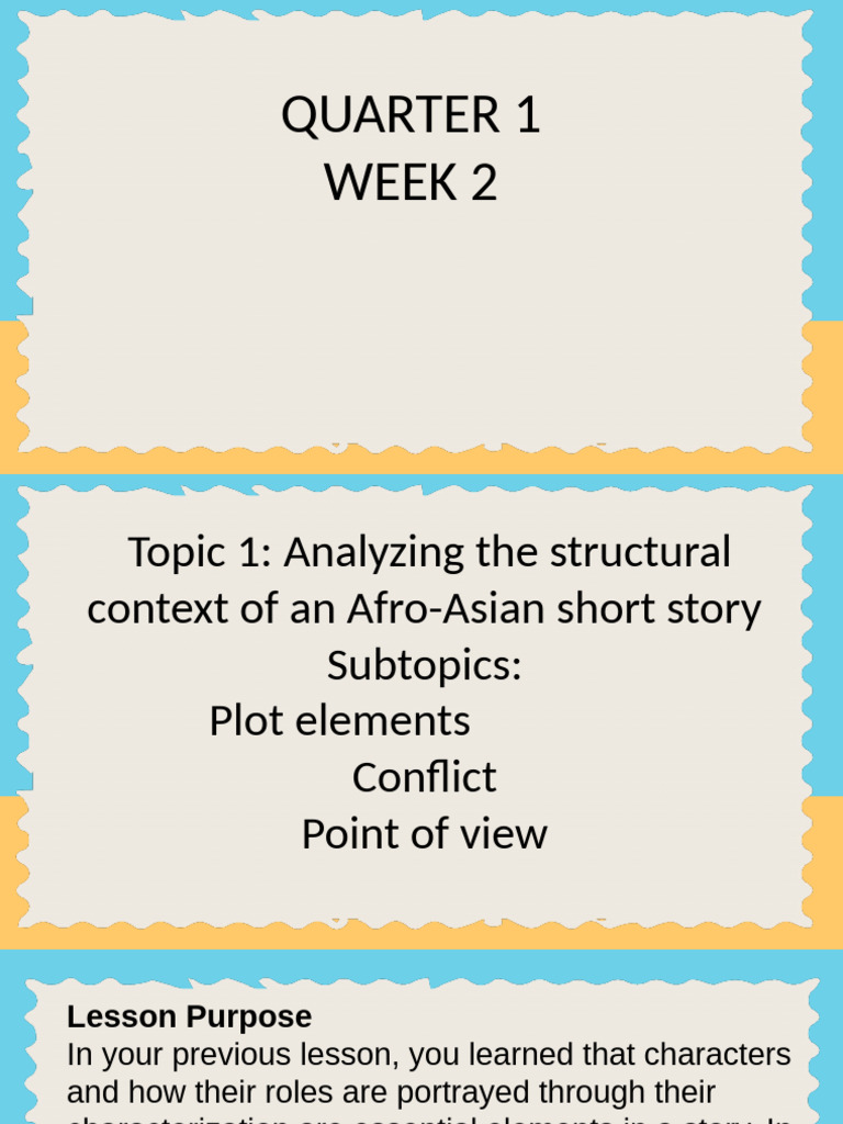 WEEK 2 - QUARTER 1 - Elements of Story | PDF | Narration | Plot (Narrative)
