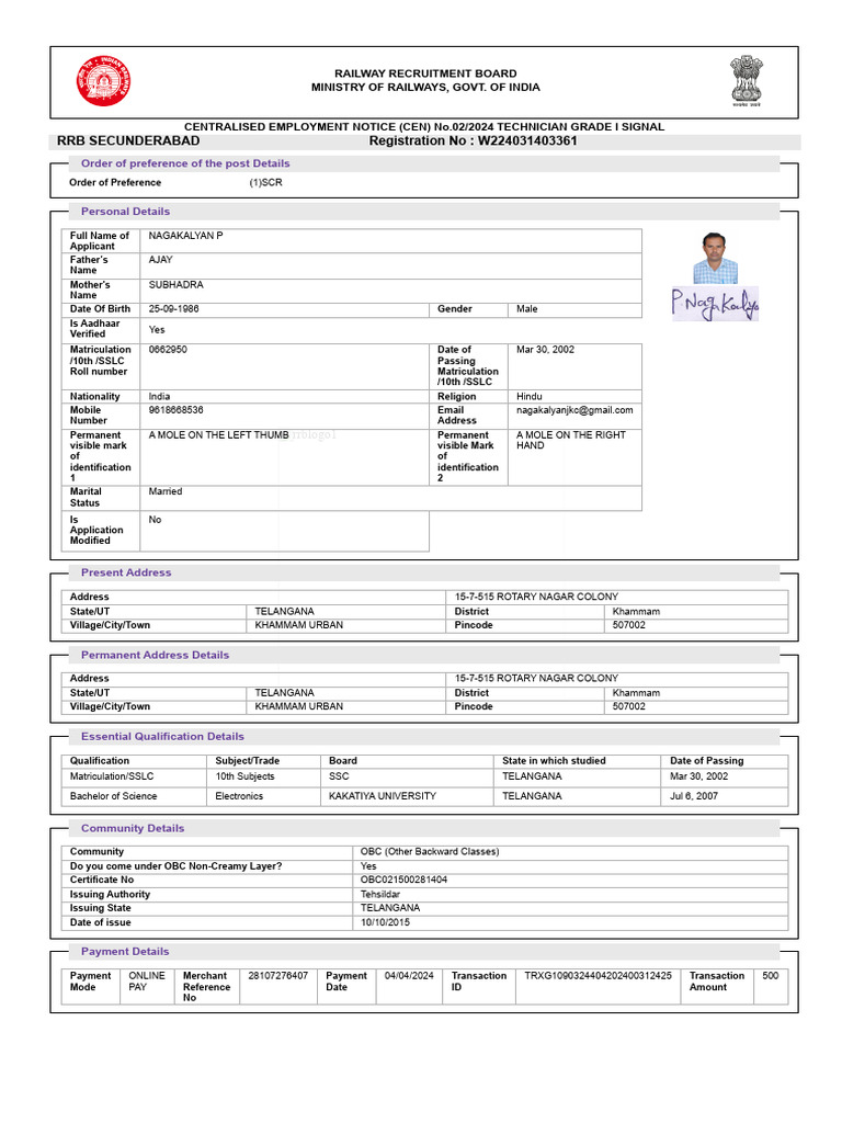 Rotary Nagar Pincode 507002 | PDF
