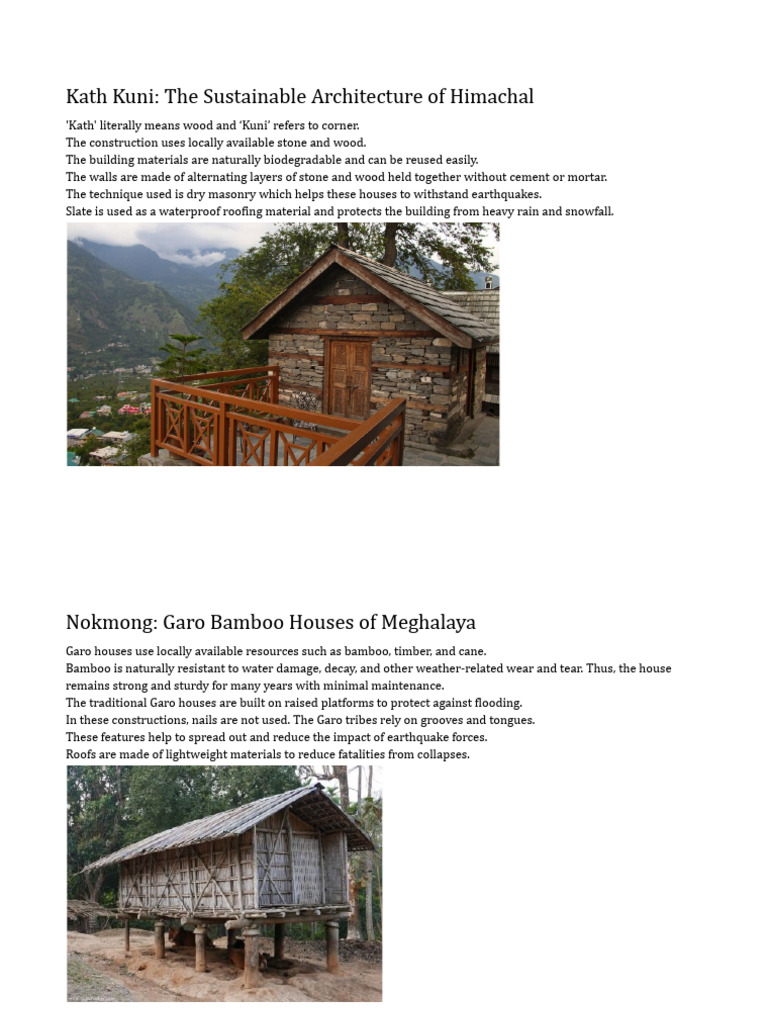 Kath Kuni - The Sustainable Architecture of Himachal | PDF